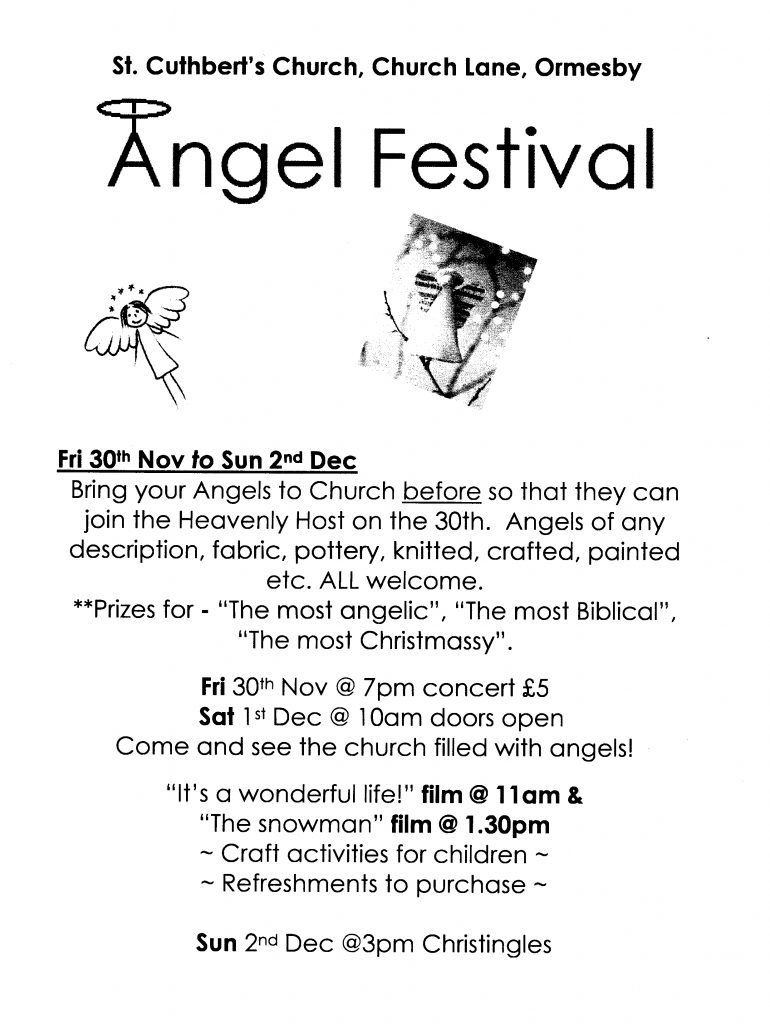 Angel Festival 30th Nov - 2nd Dec - St Cuthberts Church Ormesby